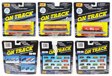 Maisto On Track Lot of 3 Die Cast Metal Toy Train Cars with Tracks - We ...