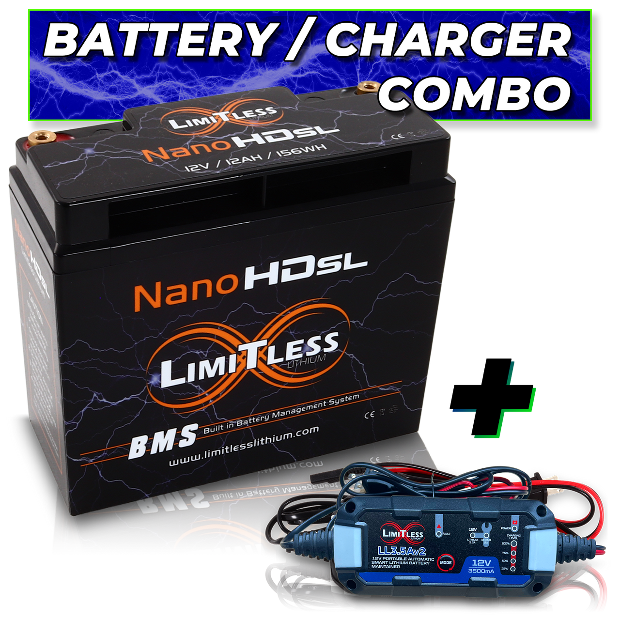 Nano -HDv2 30AH Motorcycle / Power sports Battery - Limitless Lithium