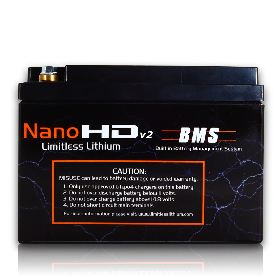 Nano -HDv2 30AH Motorcycle / Power sports Battery - Limitless Lithium