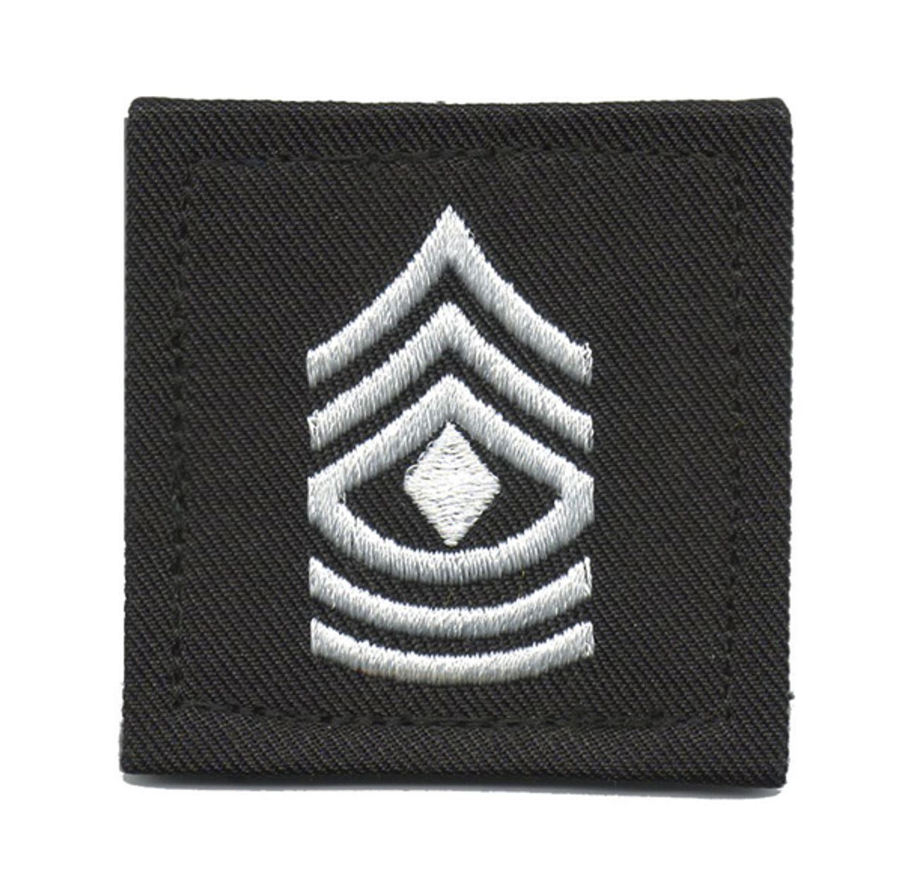 Rank 1sg E8 First Sergeant 2x2 Black With Hook Fastener