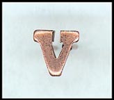 Ribbon Device-Bronze Letter V