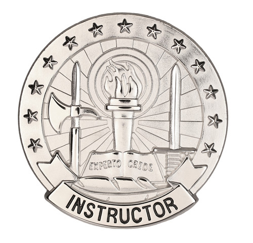Qualification Badge-Basic Instructor-Sta-Brite Metal Pin-On