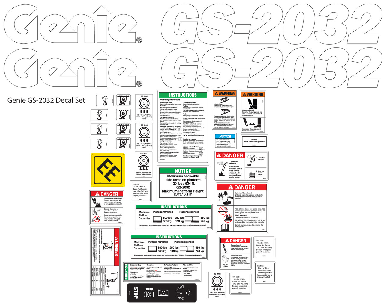 Genie GS-2032 Decal Kit