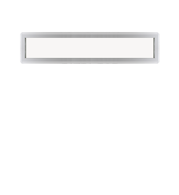 Fixed 12" x 72" Transom Double Pane Tempered Low-E Clear PVC Window