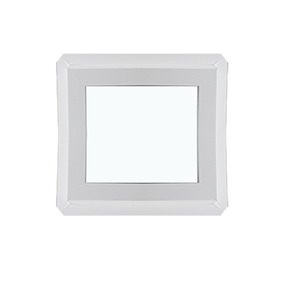 Fixed 24" x 24" Double Pane Tempered Clear Glass Low-E PVC Window