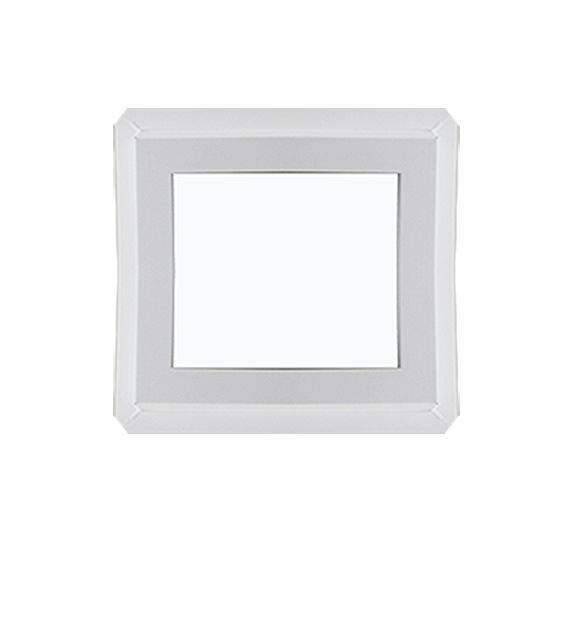 Fixed 24" x 24" Double Pane Tempered Clear Glass Low-E PVC Window