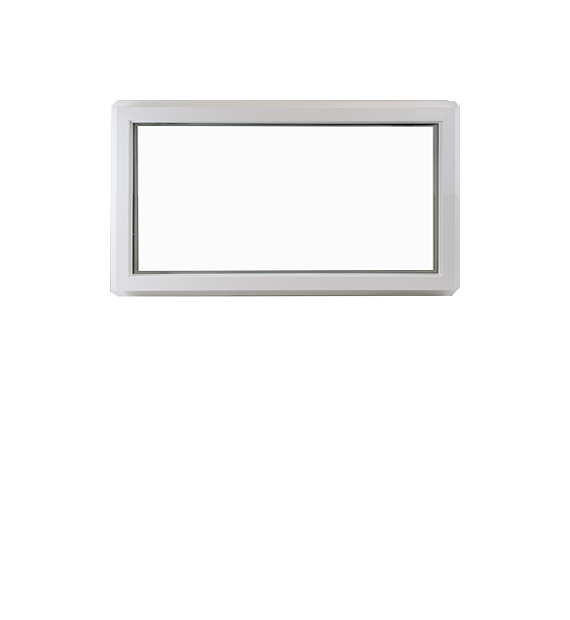 Fixed 16" x 36" Transom Double Pane Tempered Low-E Clear PVC Window