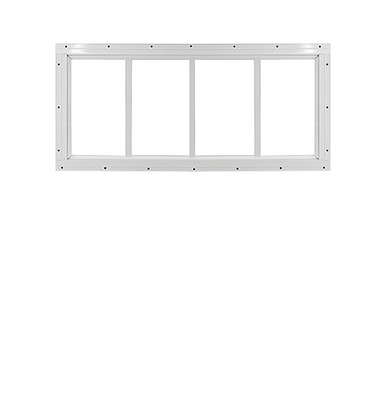 Fixed 10" x 24" White Flush Transom Window with Tempered Glass