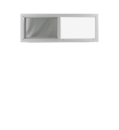 Horizontal Slider 36" x 12" Flush Window with Tempered Glass, No Grid