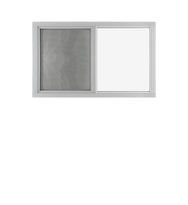 Horizontal Slider 36" x 24" Flush Window with Temper Glass, No Grid