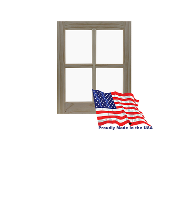 Wood 20" x 25" Barn Sash Window with Standard Glass