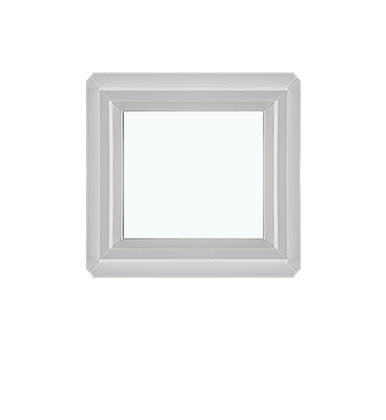 Fixed 20" x 20" Double Pane Tempered Clear Glass Low-E PVC Window