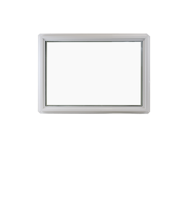 Fixed 24" x 36" Double Pane Tempered Clear Glass Low-E PVC Window