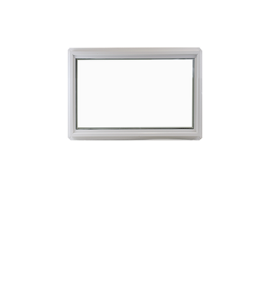 Fixed 16" x 24" Transom Double Pane Tempered Low-E Clear PVC Window