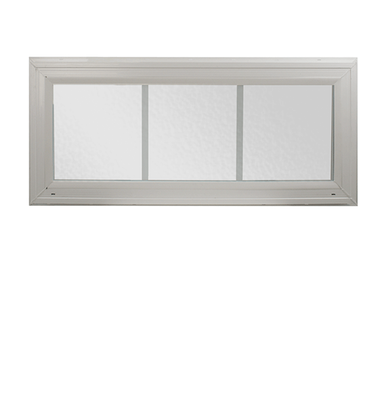 Transom Window White 36" x 12" Double Pane Standard Glass Obscured
