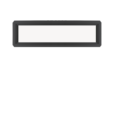 Black Fixed 12" x 48" Transom Double Pane Tempered Low-E Clear PVC Window