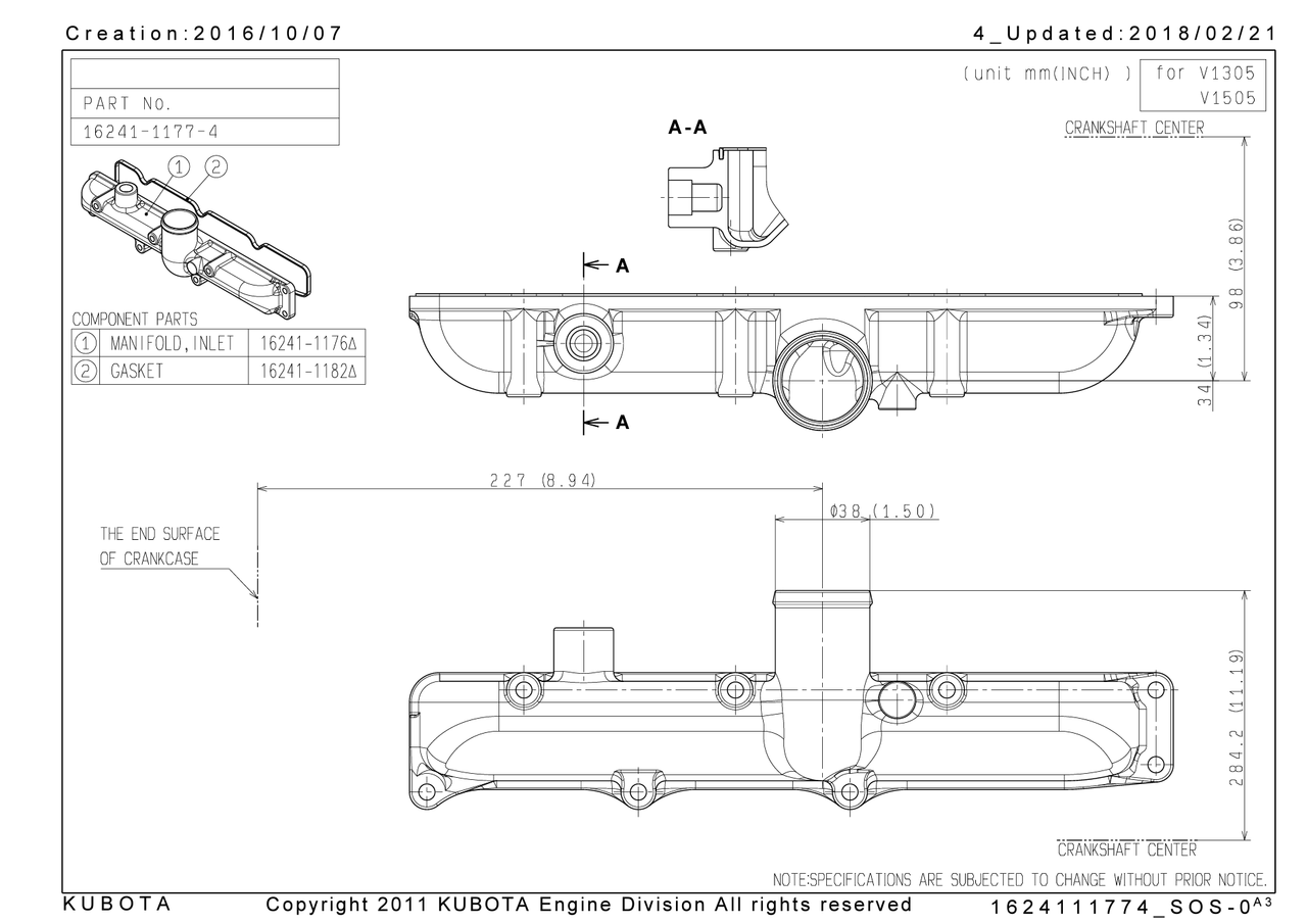 16241-11770 MANIFOLD