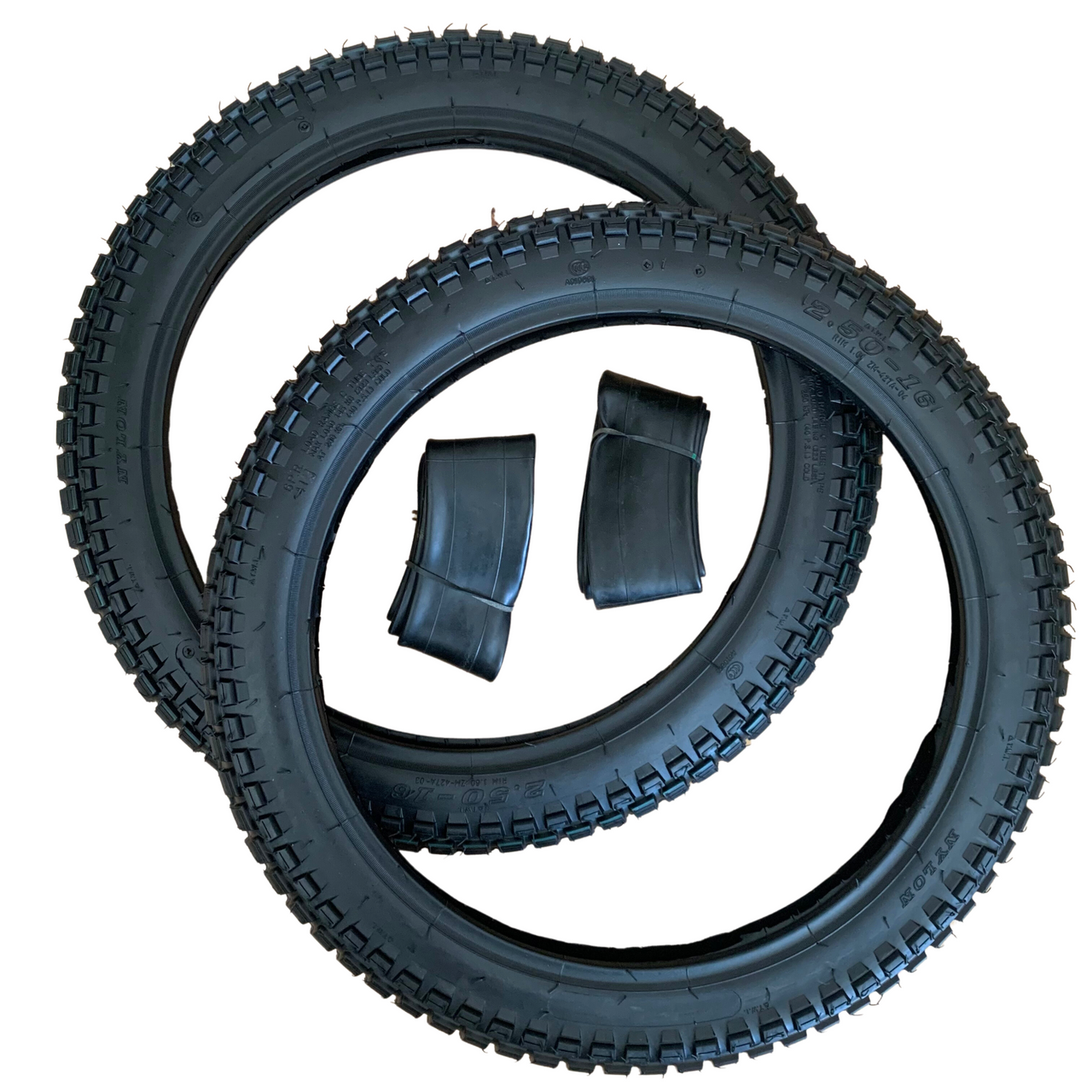 16 x 2.50 Moped Knobby Tire and Tube Package (16x2.50) - DENNY CYCLES LLC