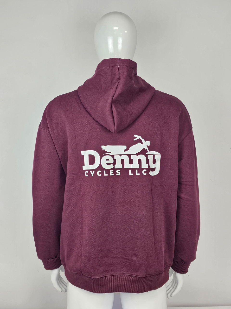Denny Cycles Premium Pullover Hoodie – Maroon - DENNY CYCLES LLC
