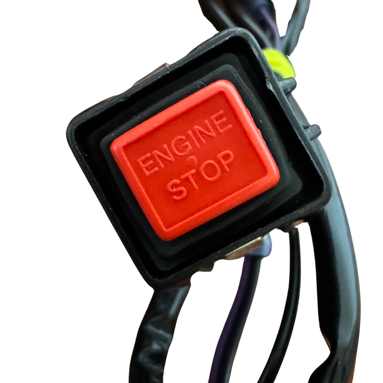 Universal Red Push Button Engine Stop Switch w/ Wire - DENNY CYCLES LLC