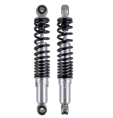 Chrome / Black Rear Moped Shock Set (280mm) - DENNY CYCLES LLC
