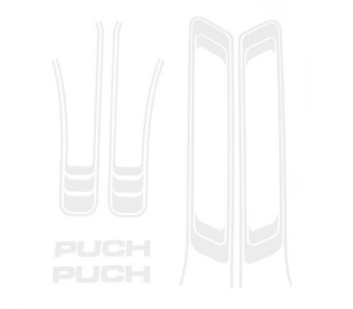 White Frame Decal Set for Puch Maxi Moped - DENNY CYCLES LLC