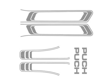 Silver Frame Decal Set for Puch Maxi Moped - DENNY CYCLES LLC