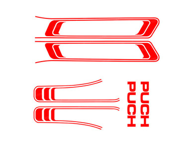 Red Frame Decal Set for Puch Maxi Moped - DENNY CYCLES LLC