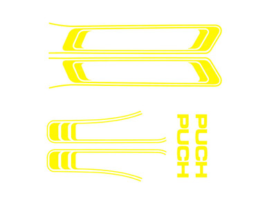 Yellow Frame Decal Set for Puch Maxi Moped - DENNY CYCLES LLC