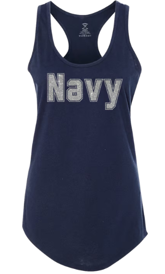 Navy Glitter Tank - Navy SEAL Museum SHIP Store