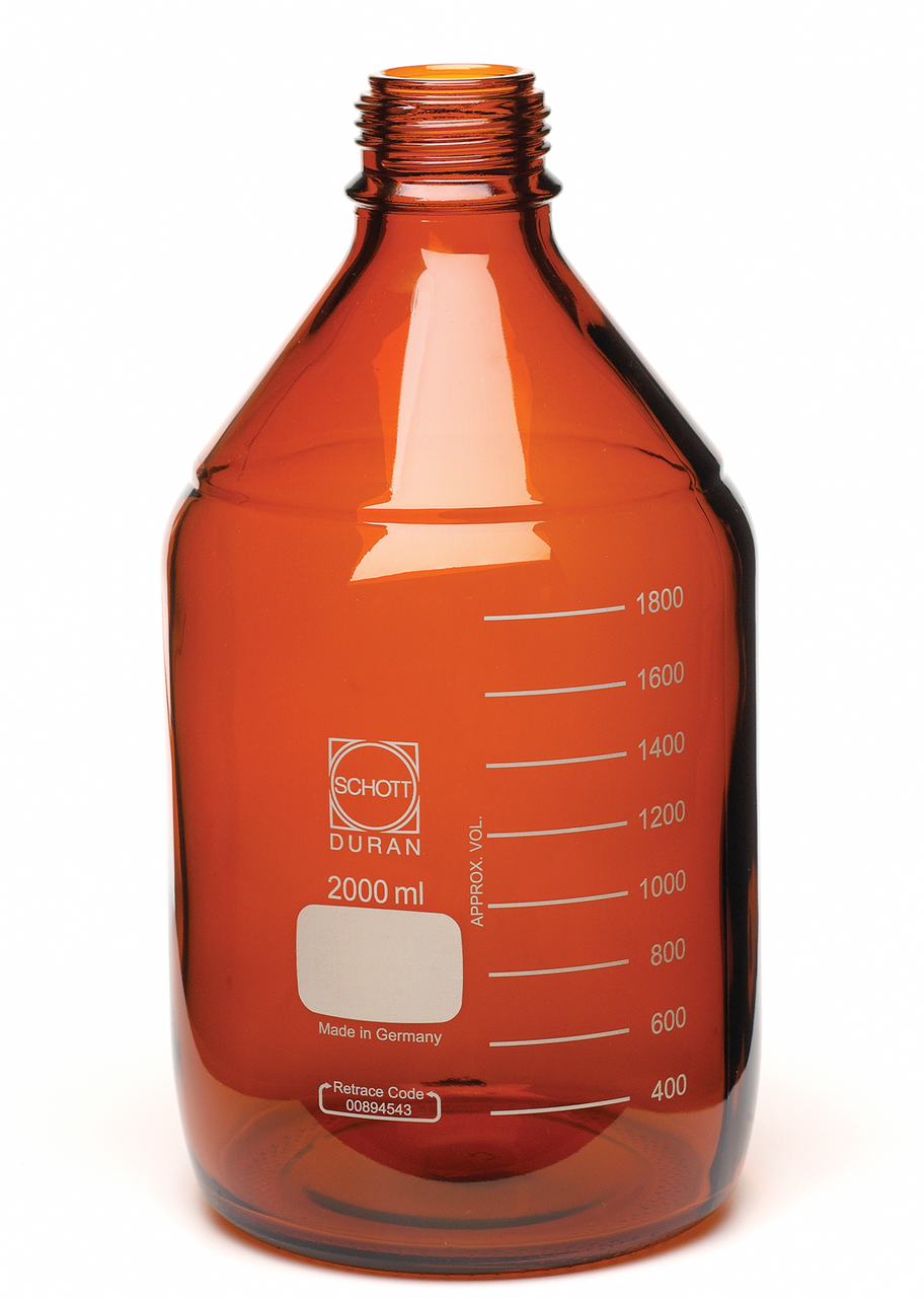 9301-6341 - Solvent bottle, amber, 2L, w/out cap - Chrom Tech, Inc.