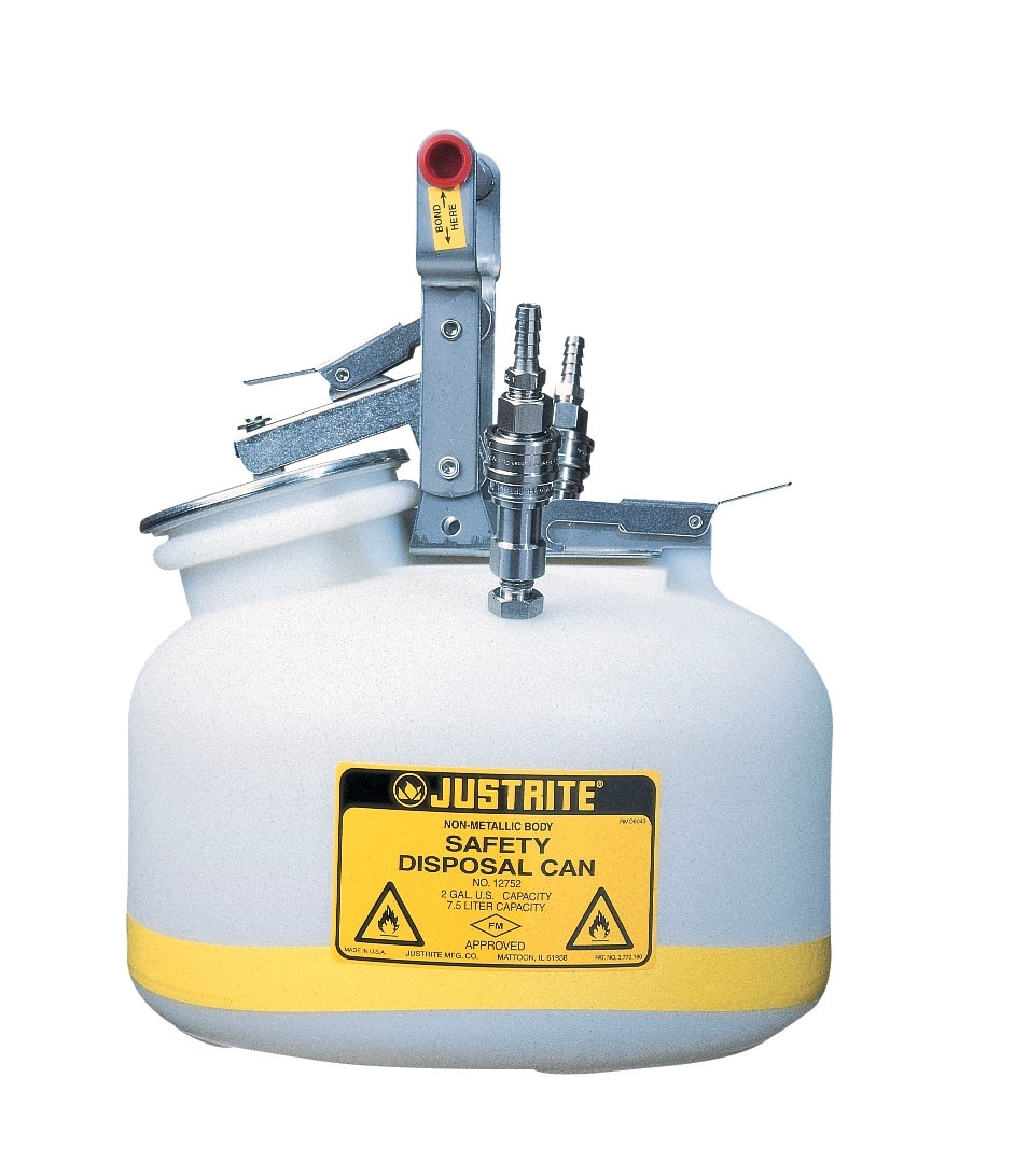JT-TF12752 - WASTE CONTAINER, Justrite 2-gallon PE - Chrom Tech, Inc.