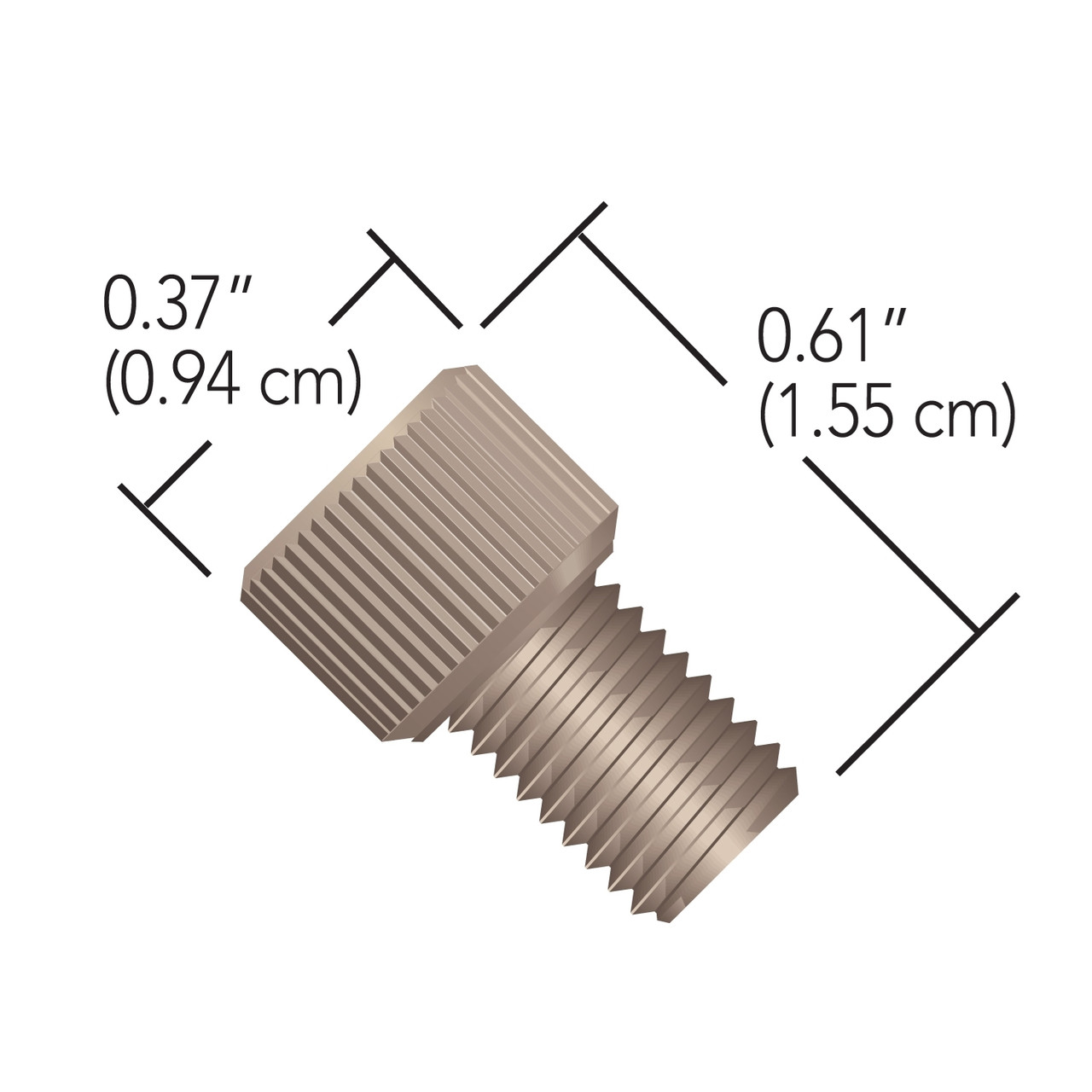 LT-115 - Nut Super Flangeless Short 1/16in PEEK Natura - Chrom Tech, Inc.