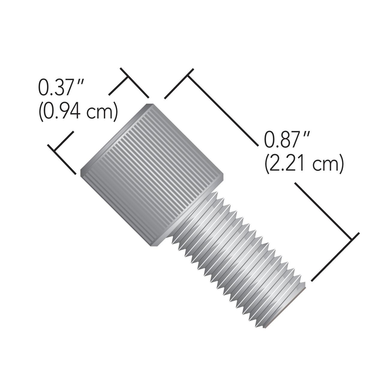 P-252 - SuperFlangeless Male Nut 1/16in Delrin Gray - Chrom Tech, Inc.