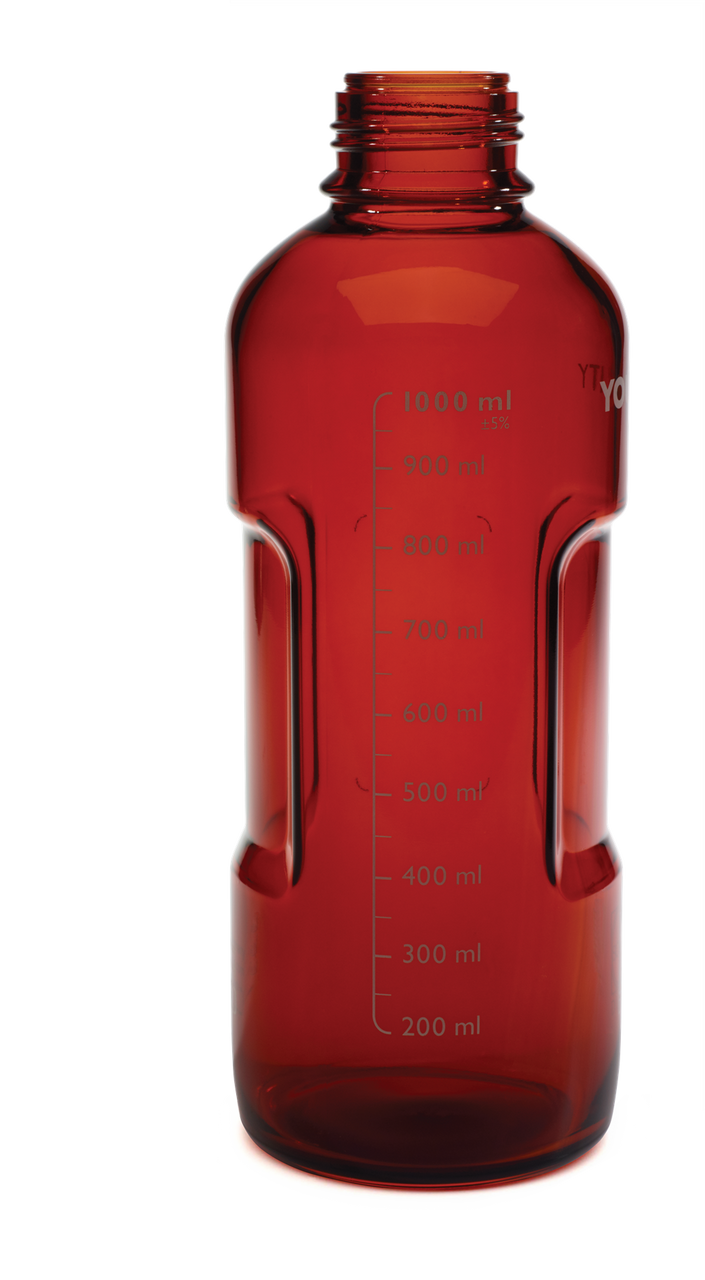 Agilent 9301-6526 InfinityLab Solvent Bottle, Amber Glass, 1000 mL ...