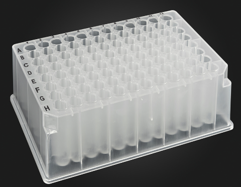 96-6002NS - 96 well plate, 2 mL round U-bottom, Sterile, 50/cs