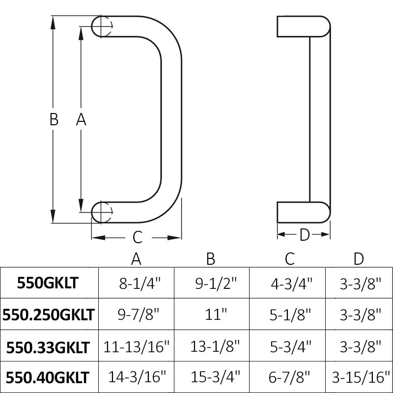 Hewi Nylon Offset Door Pull Handle - 550GKLT