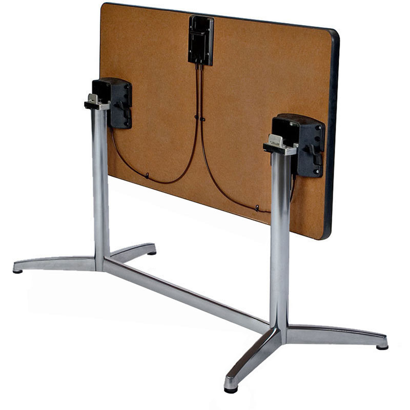 Durable Cast Y Metal Stretcher Table Base with Flip Top Bracket (Set of 2)