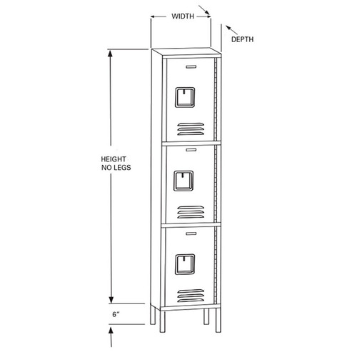 ASI Metal Lockers Triple Tier - Traditional Collection