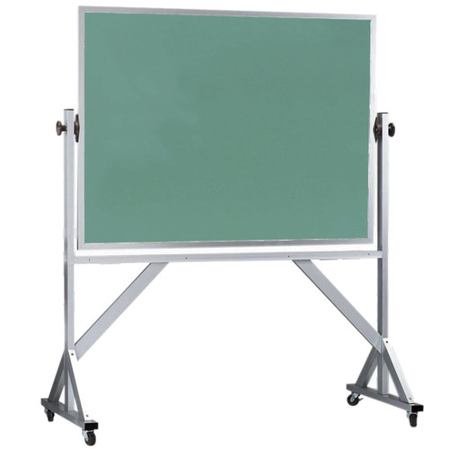 AARCO Free Standing Multi-Surface Chalkboard with Red Oak Frame