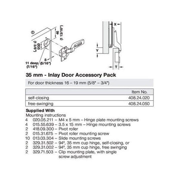 Hafele XL Slide Pocket Door Hardware | Inlay and Overlay Doors