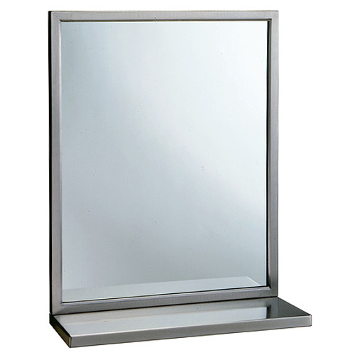 Bobrick Stainless Steel Framed Fixed Tilt Mirror - Float Glass