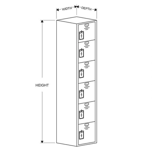 ASI Six Tier Solid Plastic Lockers - Traditional Collection