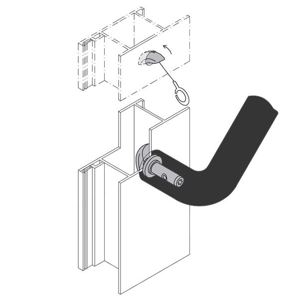 Hewi Offset Door Pull Handle Mounting Hardware for Solid Doors
