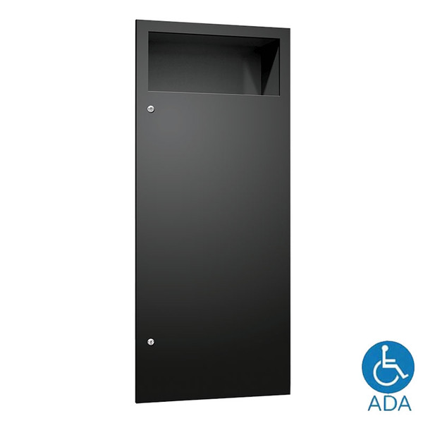 ASI Recessed Matte Black Waste Receptacle 6474-41PC