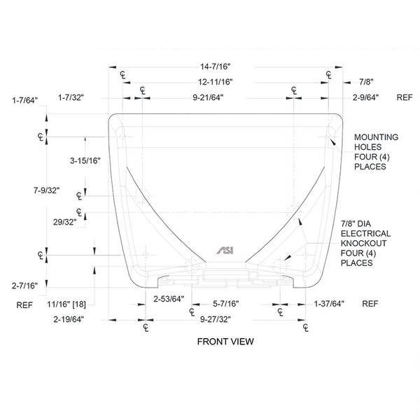 ASI Surface Mounted Automatic Hand Dryer 0184