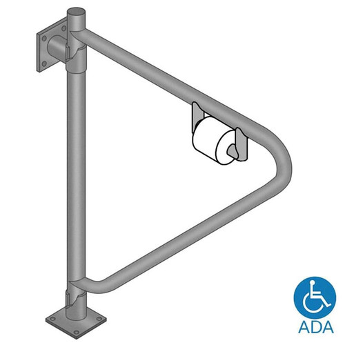 Stainless Steel Swing Away Grab Bar with Toilet Tissue Holder WC158-1