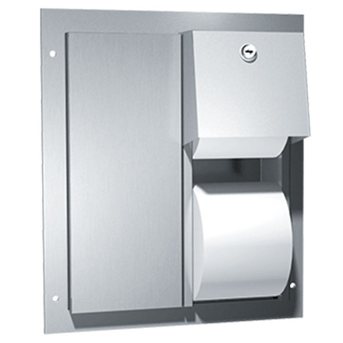 ASI Partition Mount Dual Twin-Hide-A-Roll Toilet Tissue Dispenser 0032