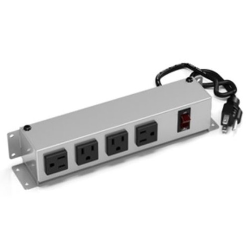 Metal Power Strip with Mounting Bracket - 4, 6, 8 Power