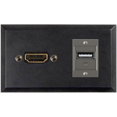 Telecom Plate with (1) USB with Patch Cord and (1) HDMI with Patch Cord